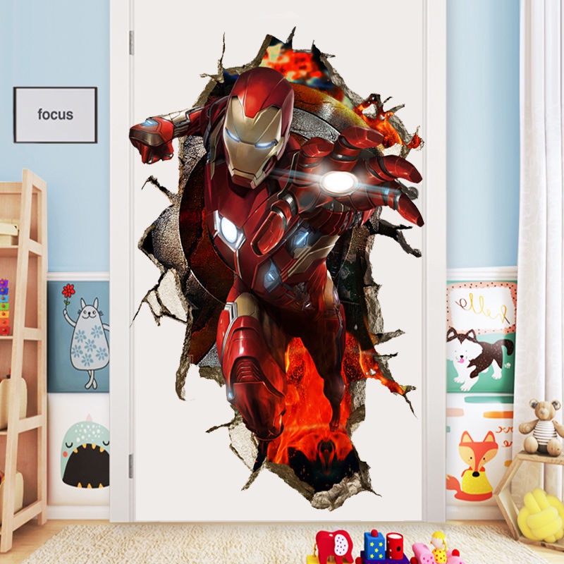 Cartoon Children's Room Decorative Sticker 3d Marvel Wall Sticker ...