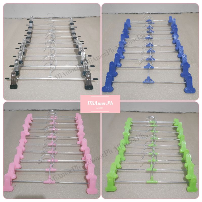 [10pcs] METAL CLIP HANGER WITH BLACK CLIPS BLUE CLIPS PINK CLIPS GREEN ...
