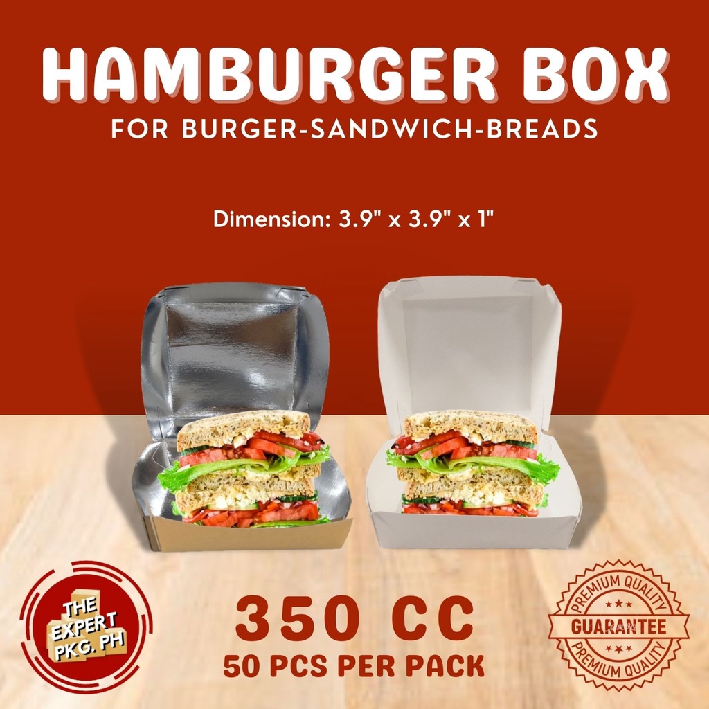 350CC Hamburger Meal Box Takeout Box Paper Clamshell Box 50pcs / order ...