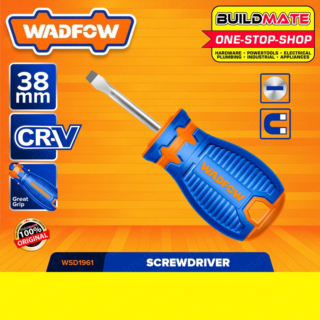 BUILDMATE Wadfow Phillips Screwdriver Round Shank Flathead Screw Driver ...