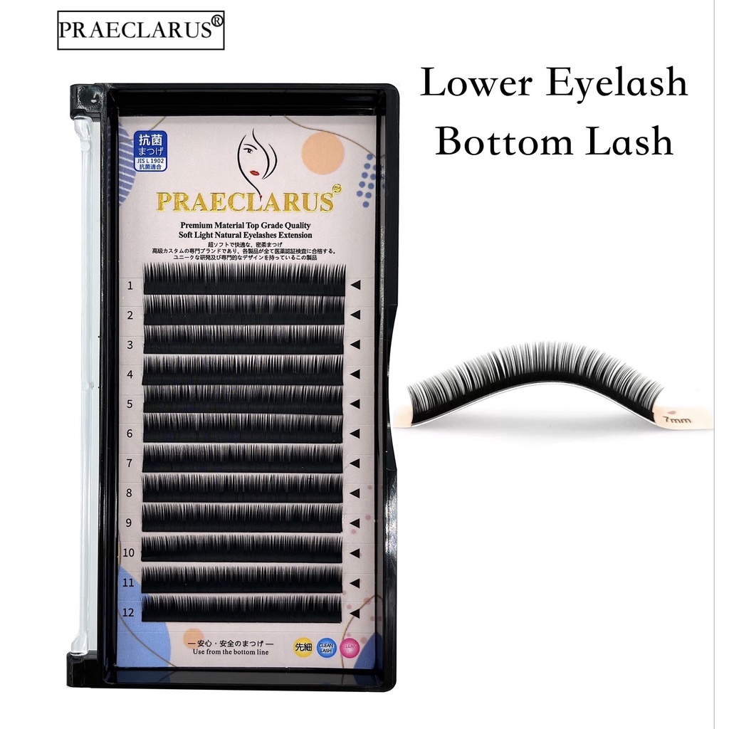 PRAECLARUS Lower Eyelash Extension Thickness0.10mm Premium Materials ...