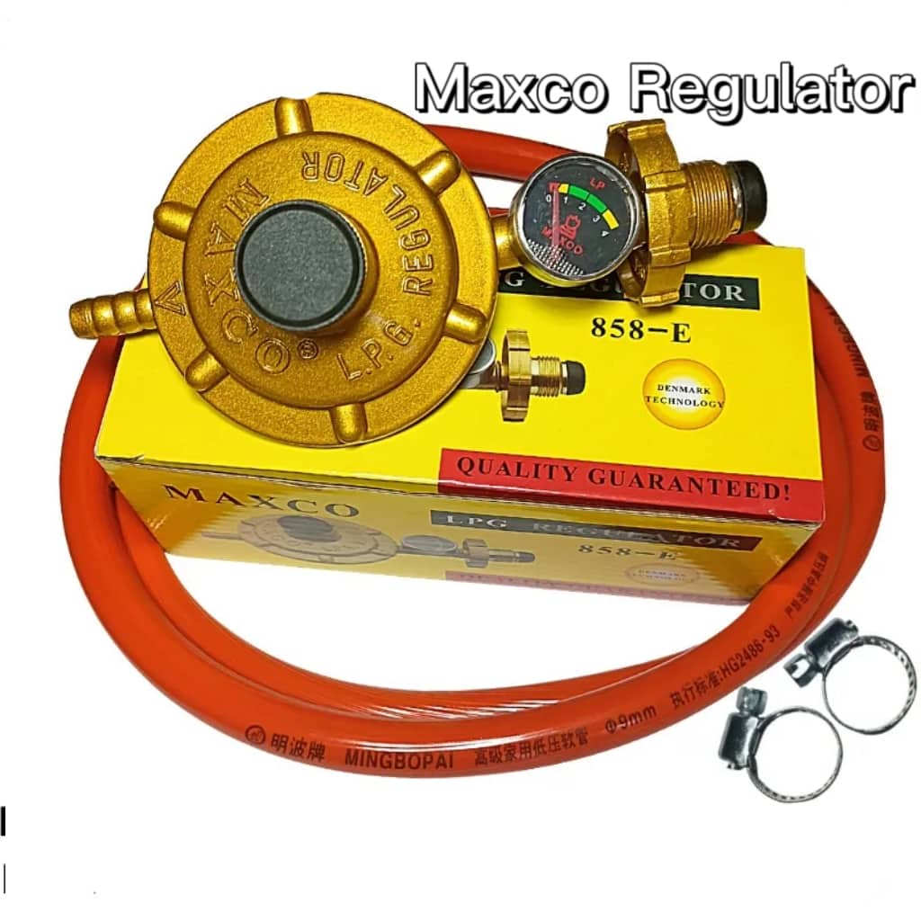Maxco LPG Regulator with Gauge and no | 1.5 Meter LPG HOSE w/ Lock ...