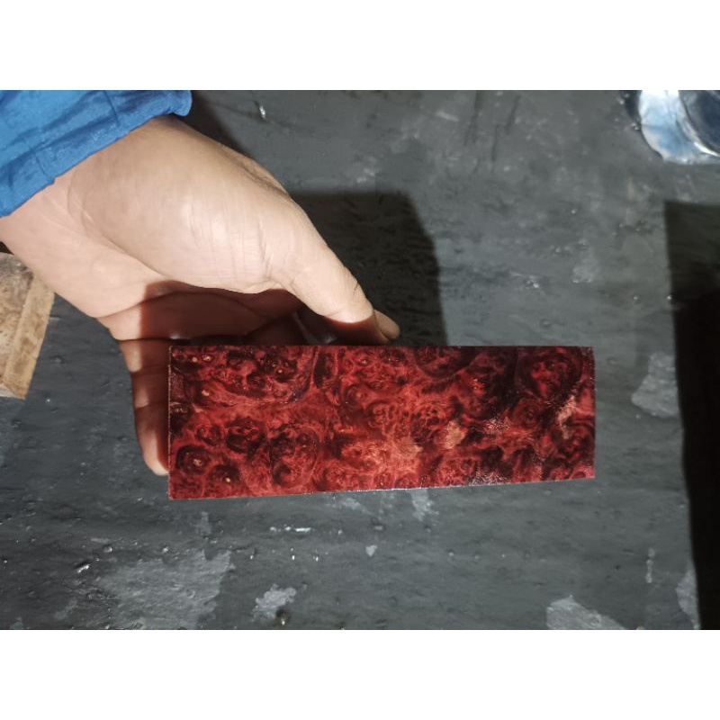 KAYU Burl Red Amboyna Stabwood NOVS2822002 Craft Material SIZE 15x5x3.5 ...