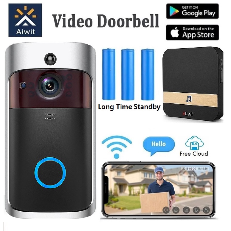 EKEN V5 HD Smart WiFi Video Doorbell Camera Visual Intercom Night ...