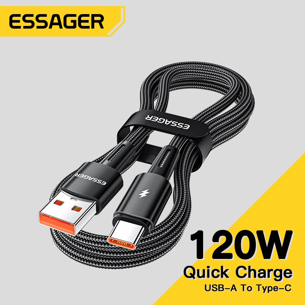 Essager 120W Super Fast Charge Type-C Cable 6A Quick Charge USB Cable ...