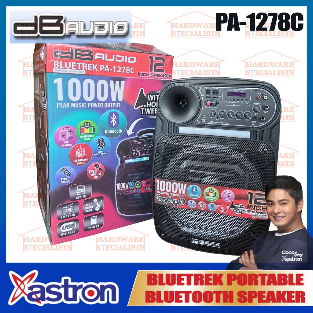 DB Audio by Astron Portable Bluetooth Speaker with Horn Tweeter PA ...