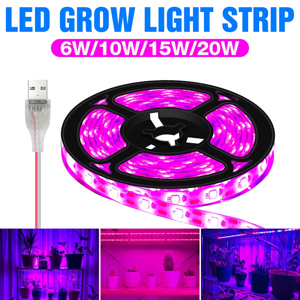 USB Plant Grow Light Strip LED Full Spectrum Phytolamp 5V Flexible Grow ...