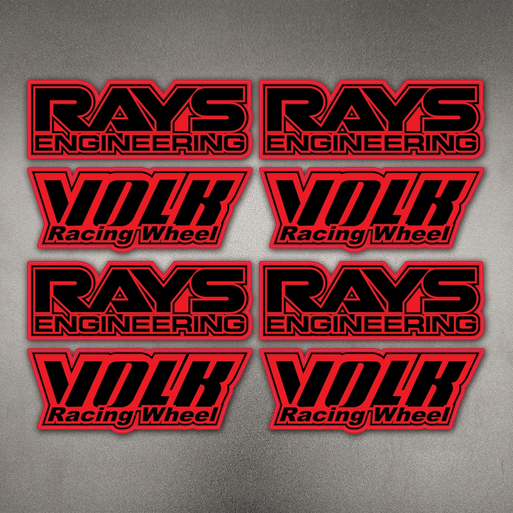 Volk Rays Mags Decal Sticker - Set of 4 all wheels Black Blue Red Black ...