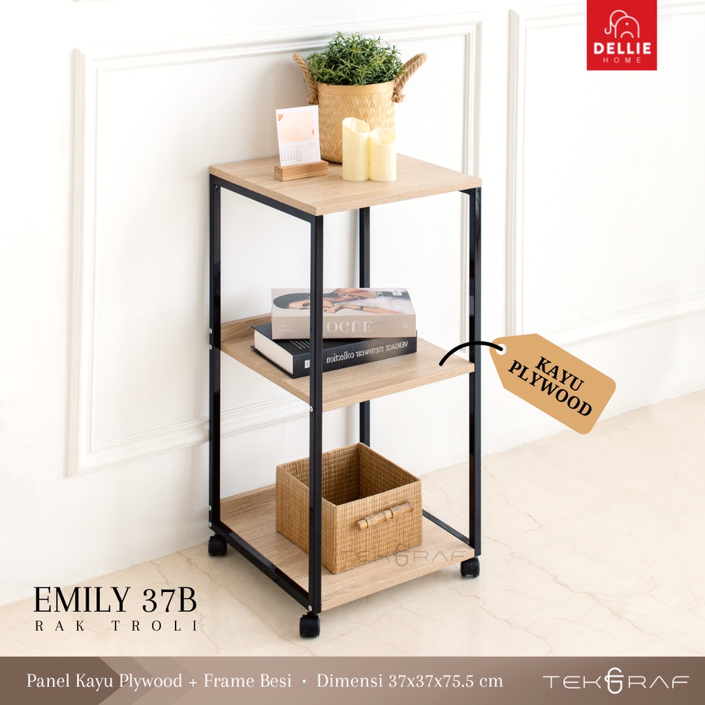 KAYU Tekgraf Emily 37b Trolley Rack Stacking Kitchen Shelf Push On ...