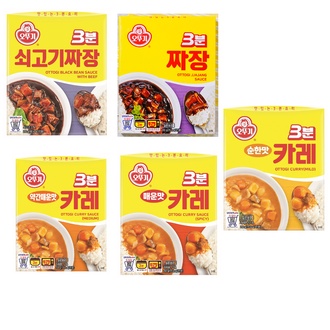 Ottogi 3 Minutes Instant Dish (CURRY MILD, SPICY, MEDUIM, JJANG SAUCE ...