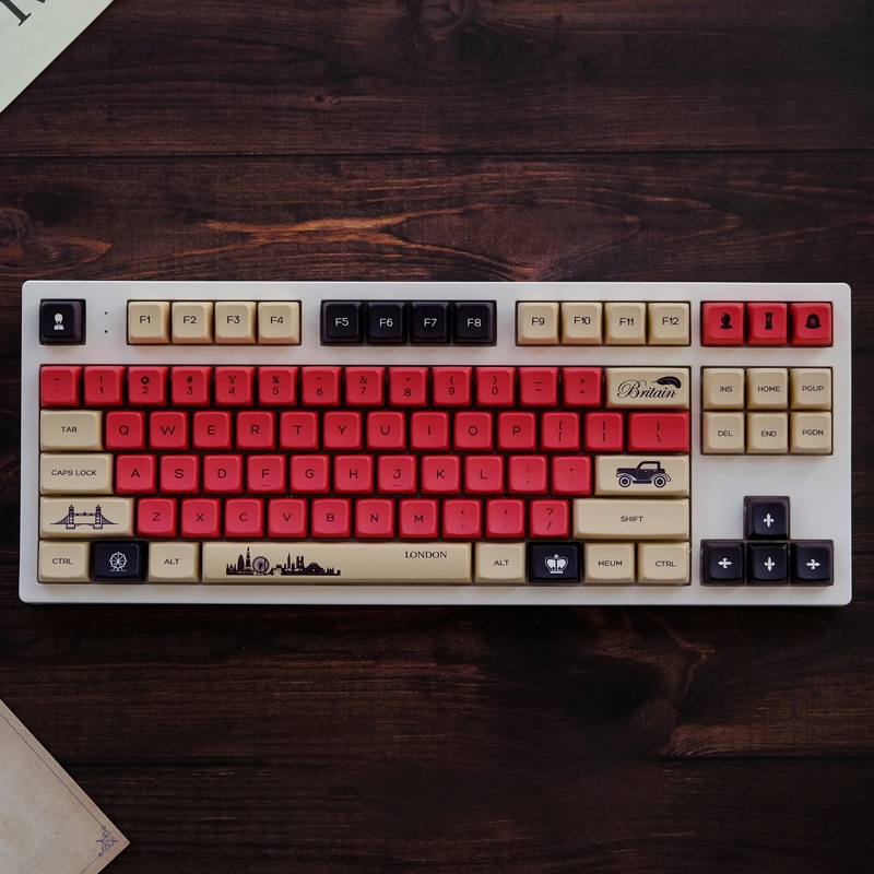 128 Keys British Big Head Soldier Keycaps MDA Profile PBT Dye ...