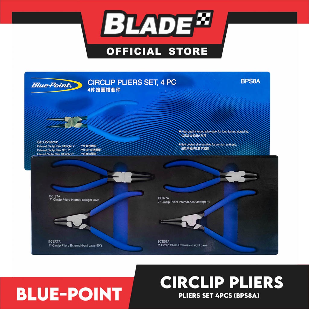 Blue-Point Circlip Pliers Set (BPS8A) Set Of 4pcs, Extenal Circlip ...