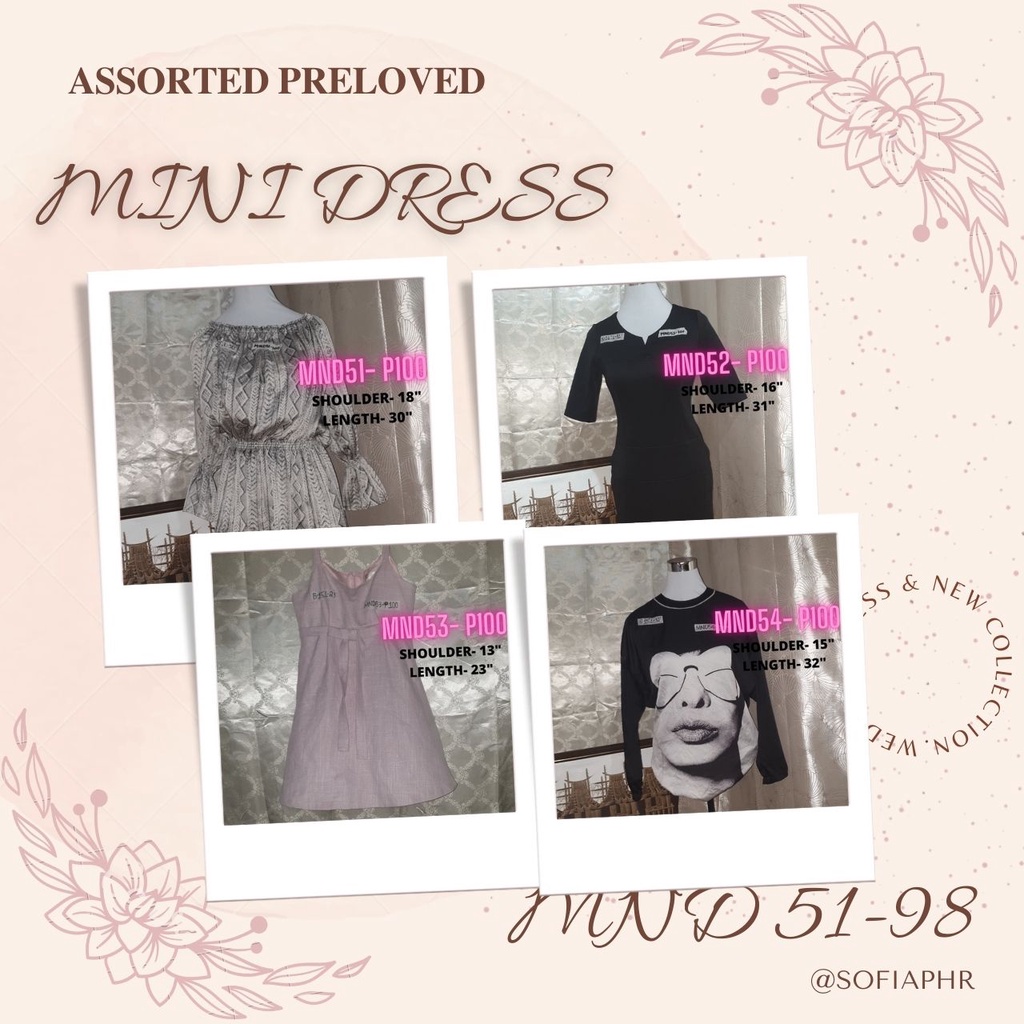 Assorted Preloved Mini Dress for Only P50 below (51-98) | Shopee ...