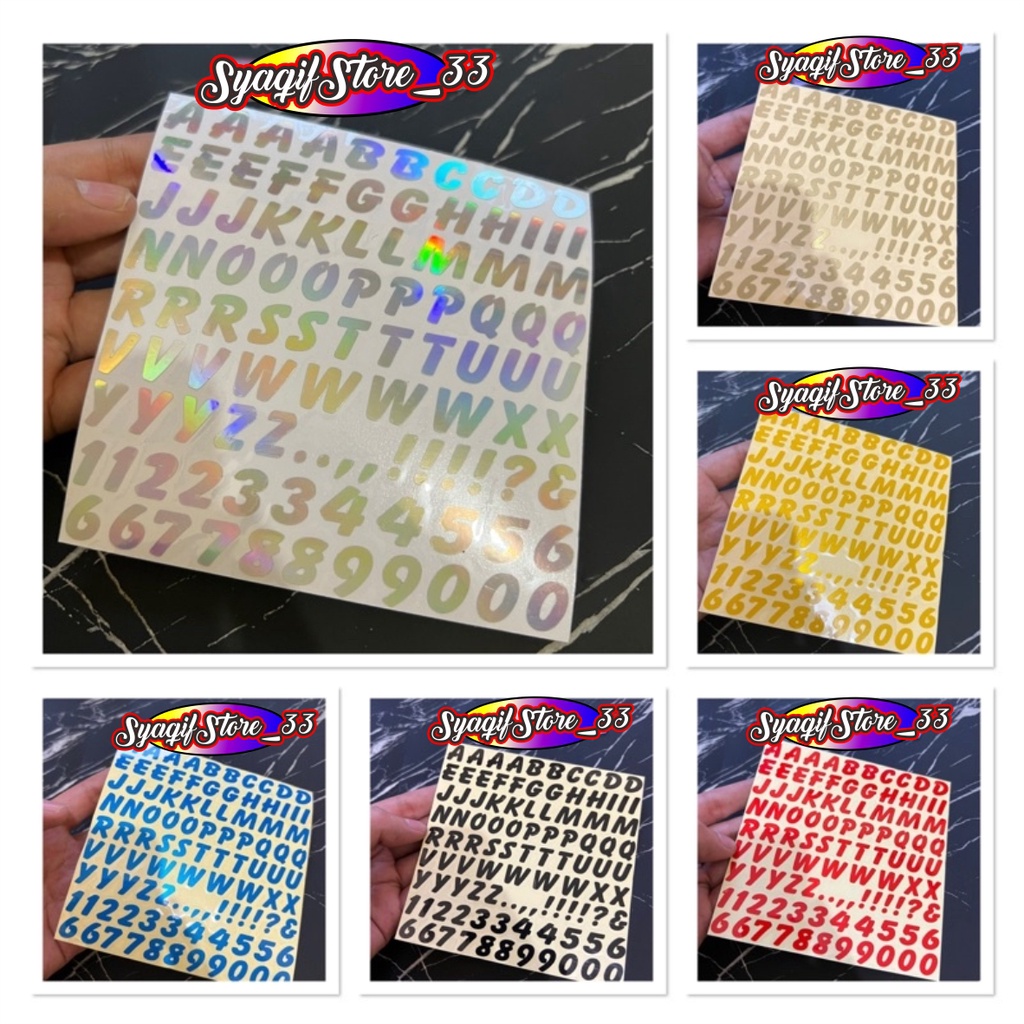 Sticker STICKER STICKER Alphabet Numbers Letters SET Sheet CUTTING ...