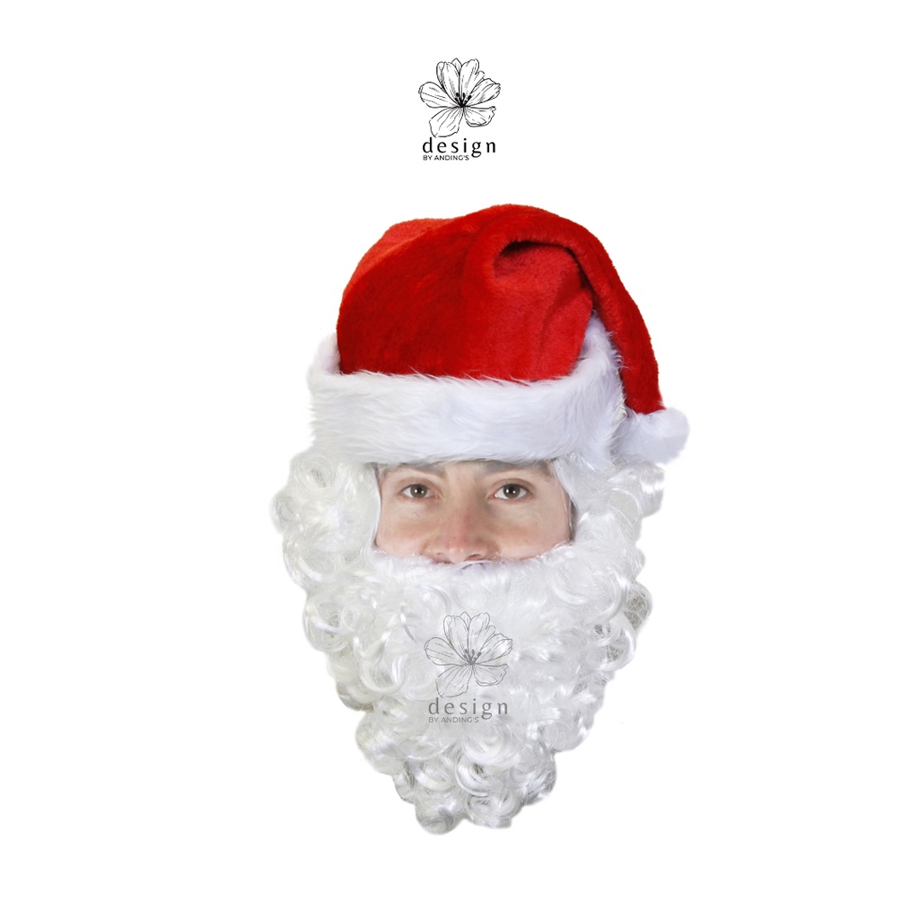 Christmas Costume Santa Hat with Beard | Shopee Philippines