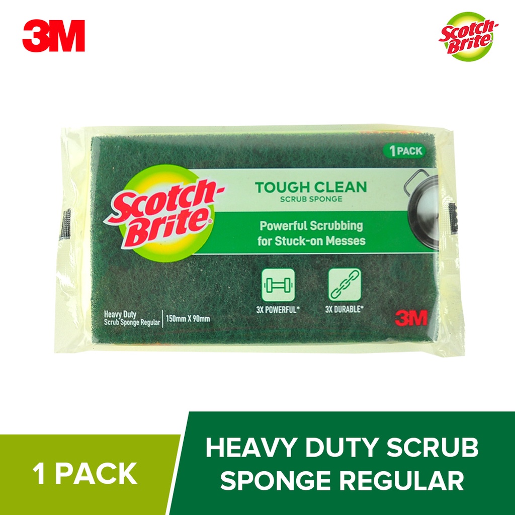 3M Scotch Brite Tough Clean Scrub Sponge Regular Loose (Green ...