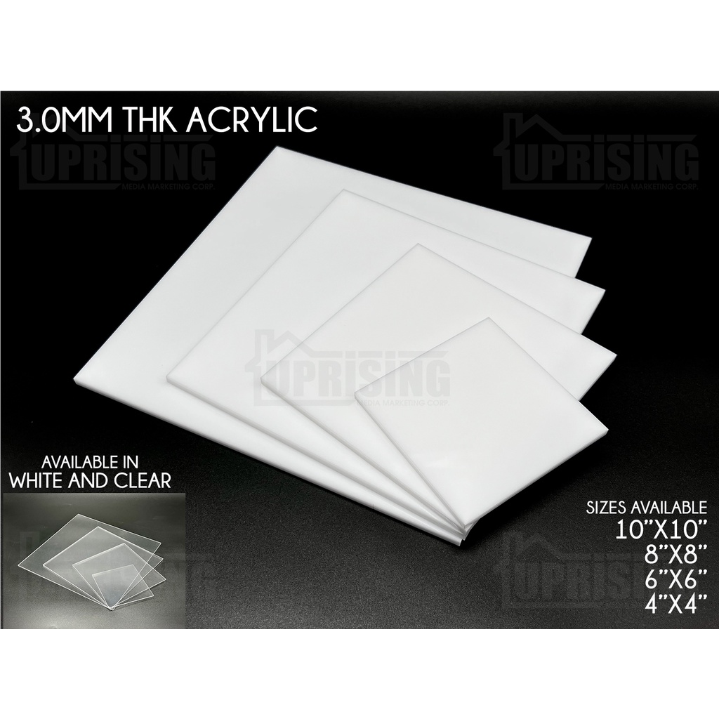 3mm WHITE/CLEAR Acrylic Sheet (PRECUT/PERSONALIZED/CUSTOMIZED) | Shopee ...