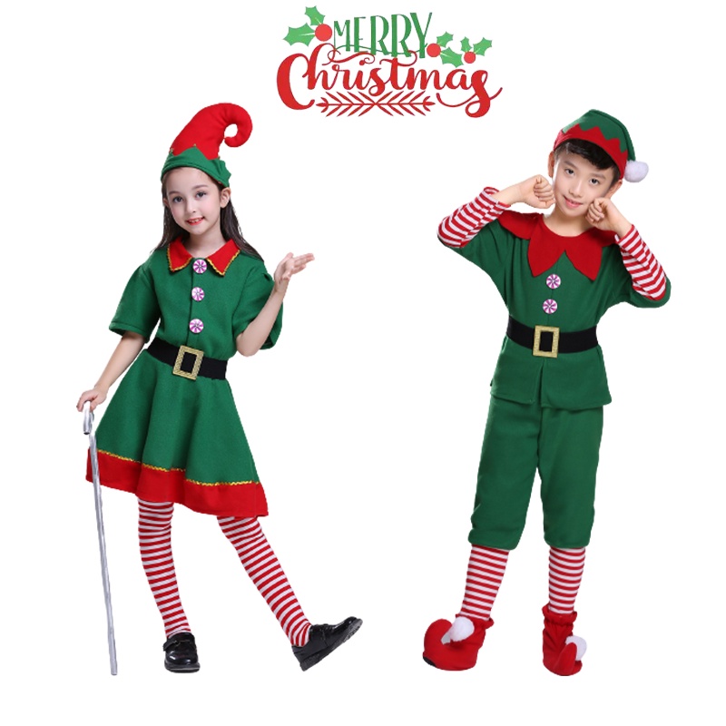Fabulous Christmas Elf Cosplay Costume Couple Outfit For Xmas Parties ...