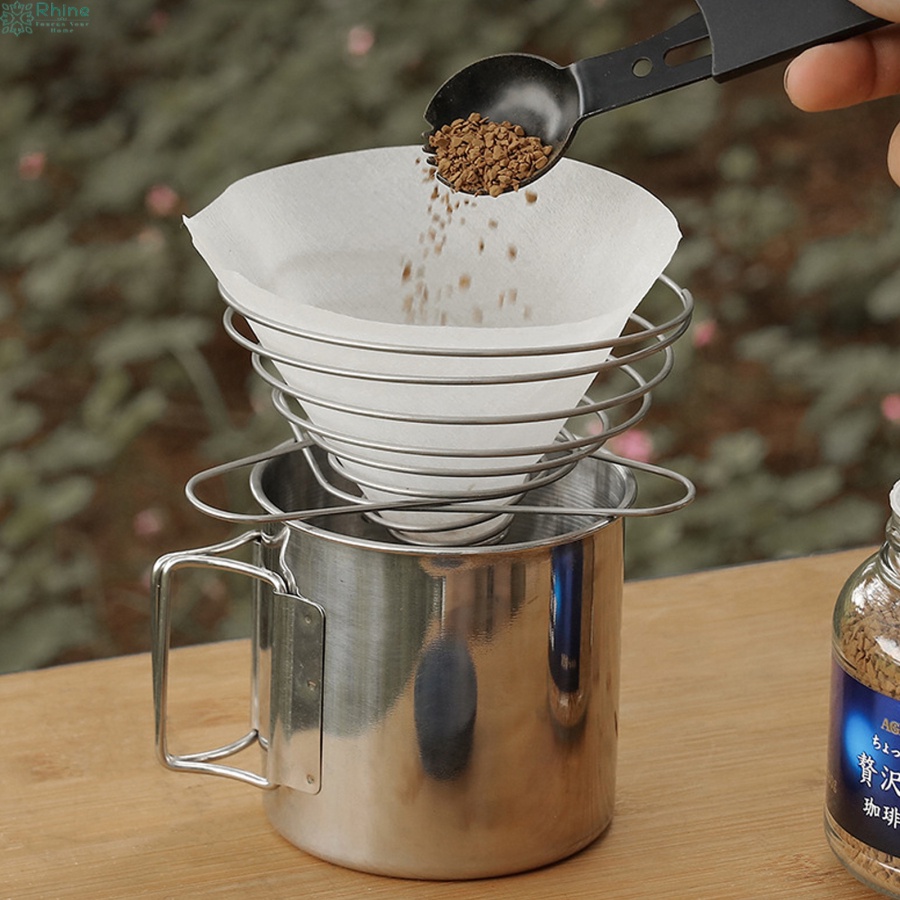 Rhine Portable Stainless Steel Coffee Drip Outdoor Camping Collapsible ...