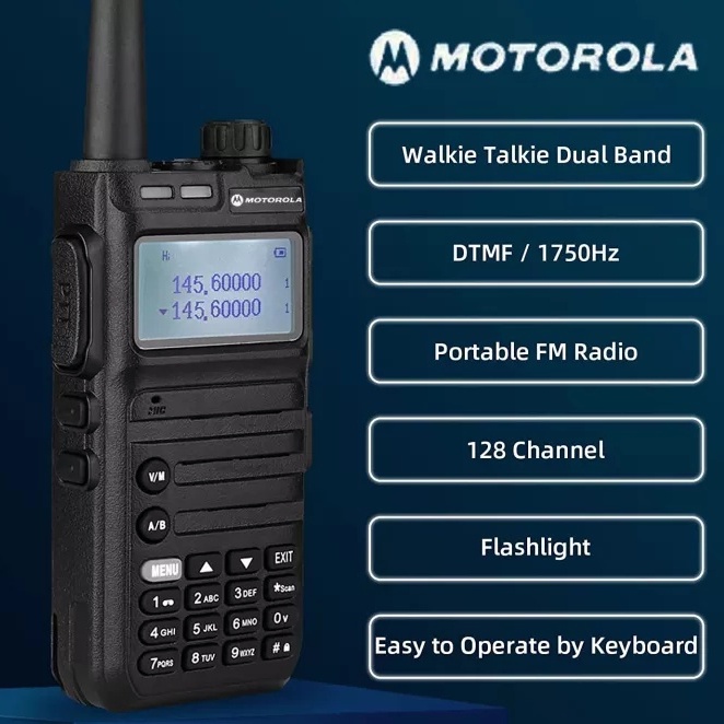 Motorola X9 Walkie Talkie Long Range 10Watts UHF/VHF Handheld ...