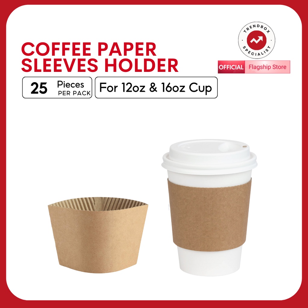 Trendbox Disposable Paper Coffee Cup Sleeve, Hot Drink Paper Sleeves ...