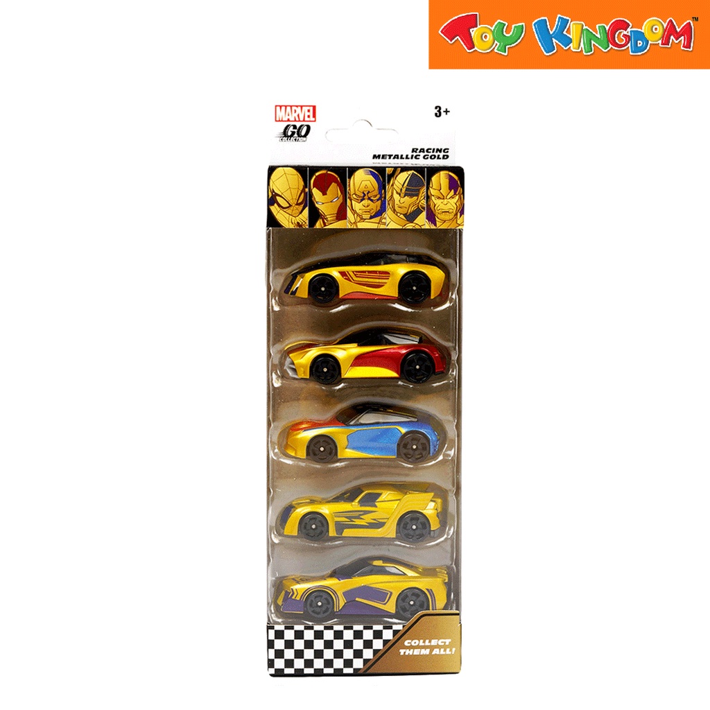 Marvel Go Collection Wave 3 Racing Metallic Gold 5 Pack Vehicles ...