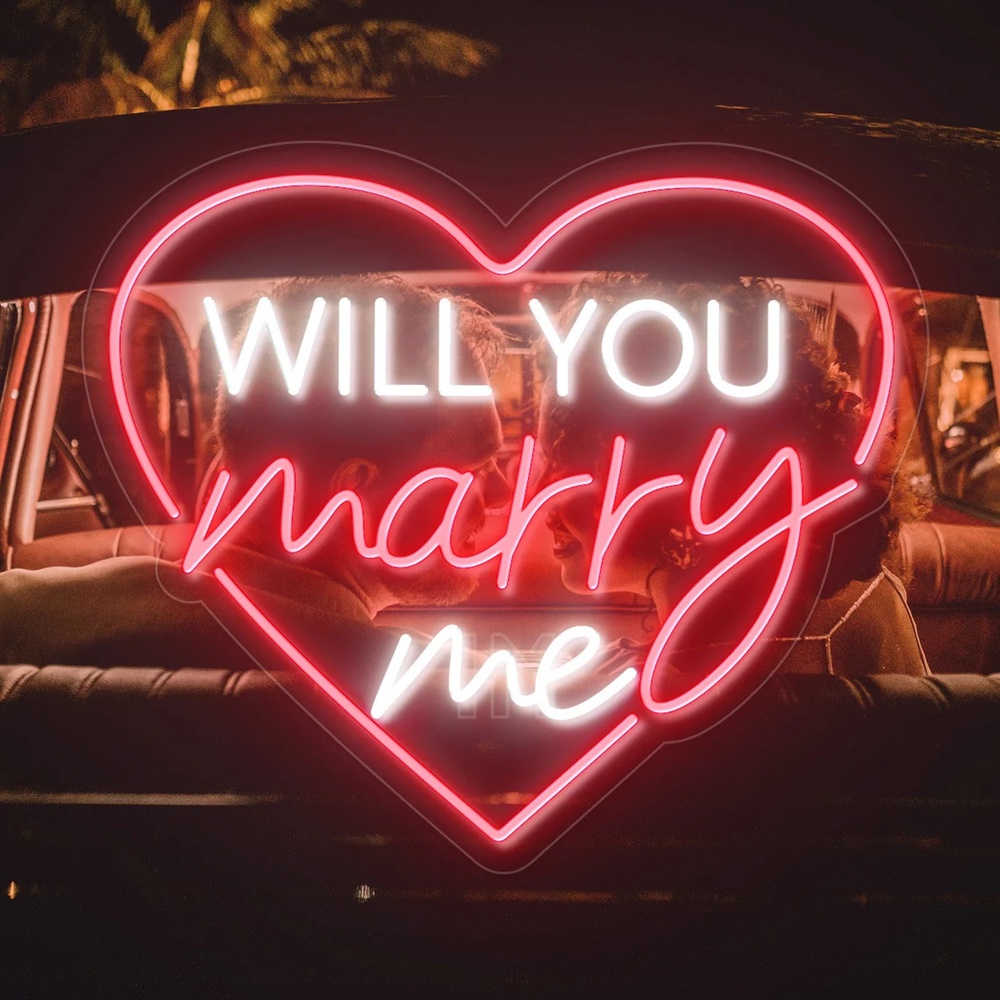 Will You Marry Me Neon Sign Custom Engagement Decor, Led Sign Wedding ...