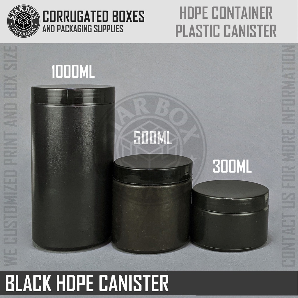 Starbox HDPE Plastic Container Canister Black White Pink and ...