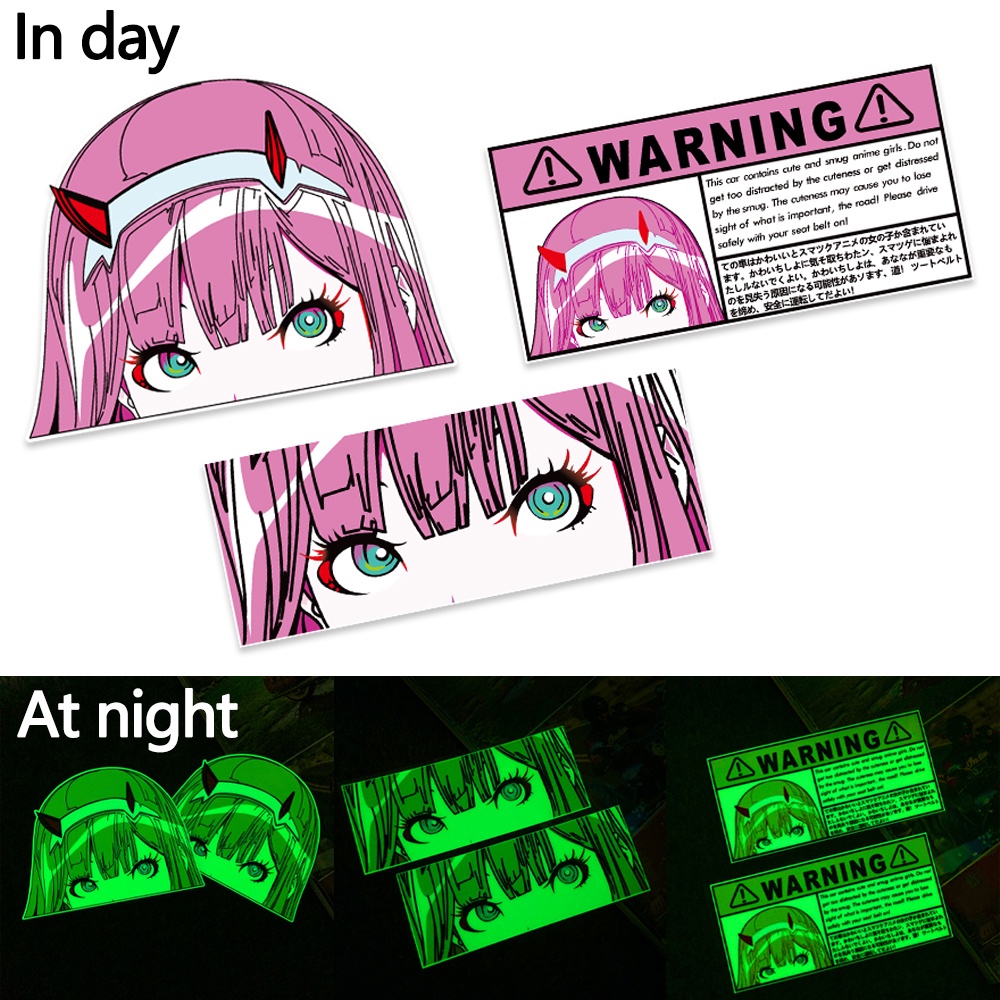 Jdm anime Pink Girl Sticker Motorcycle Reflective Sticker Car Fuel Tank ...