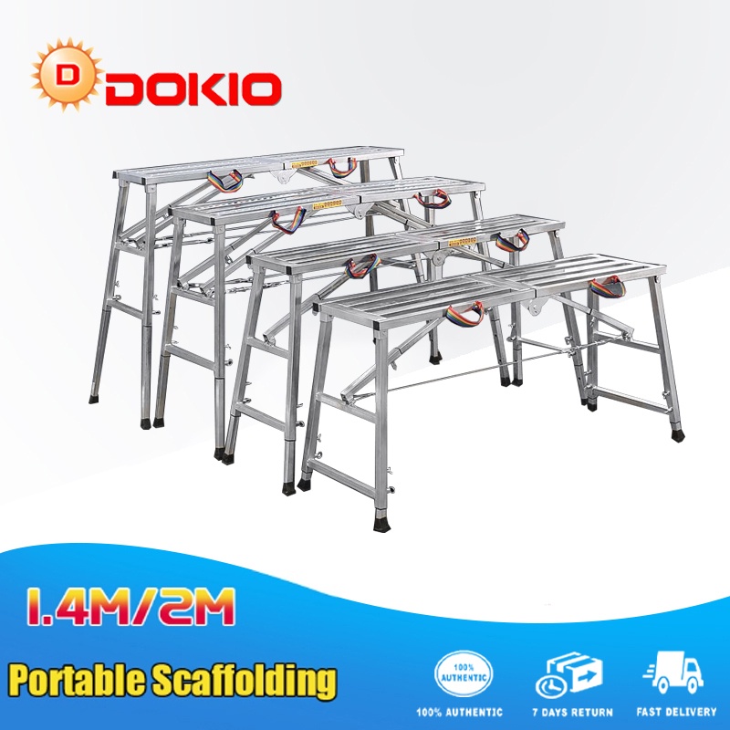 DOKIO Folding Ladder Platform Portable Scaffolding Mobile Stepper ...