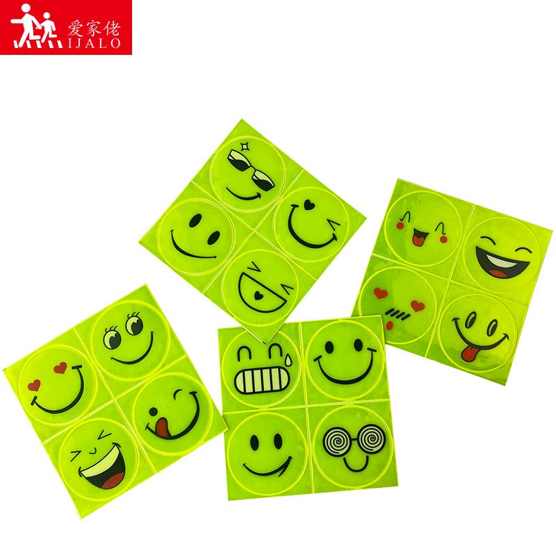 Cute Cartoon Smile face Car Reflective Sticker Electric bicycle ...