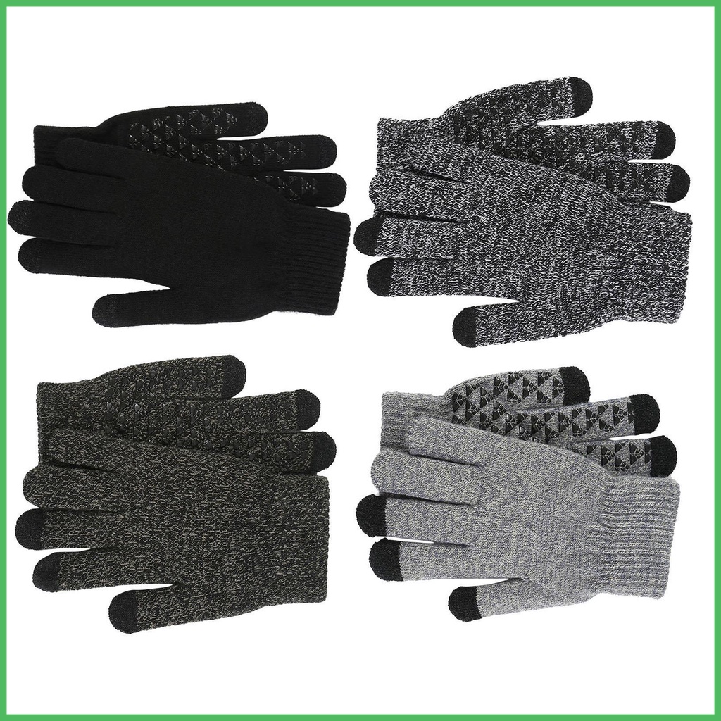 Knitted Gloves Thick Mittens for Cold Weather Winter Split Finger Mitts ...