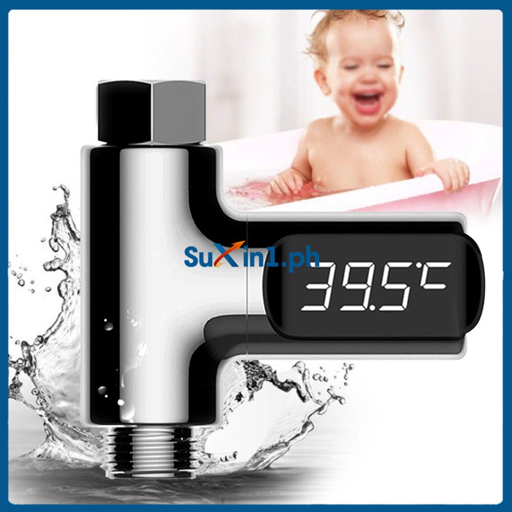 Bathroom Led Display Water Shower Thermometer Energy Meter Self ...
