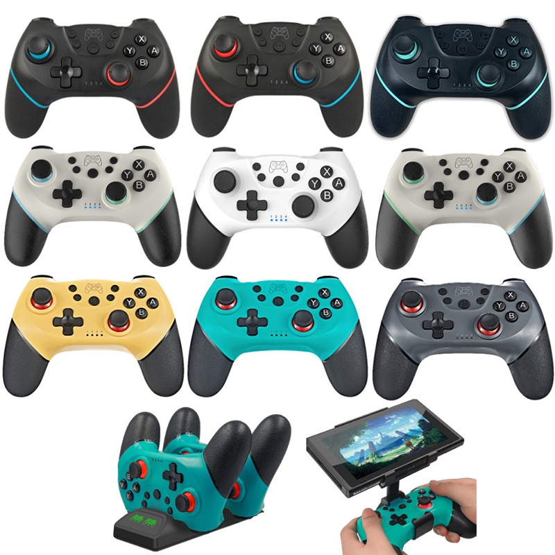 Wireless Bluetooth Controller for NS Switch Pro Controller with Gyro & Gravity Sensor Dual ...