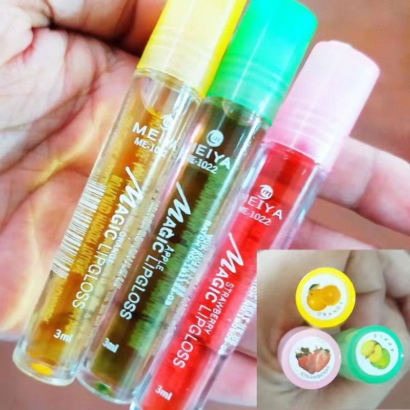 Rolling ball lip balm transparent moisturizing fruit mouth oil anti ...