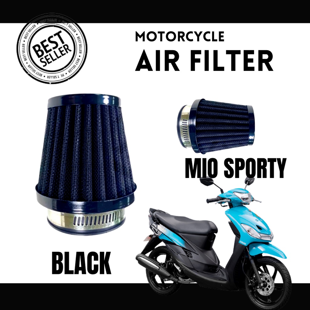 MOTORCYCLE AIR FILTER FOR MIO SPORTY| BLACK | MOTOR AIR CLEANER EARBUDS ...