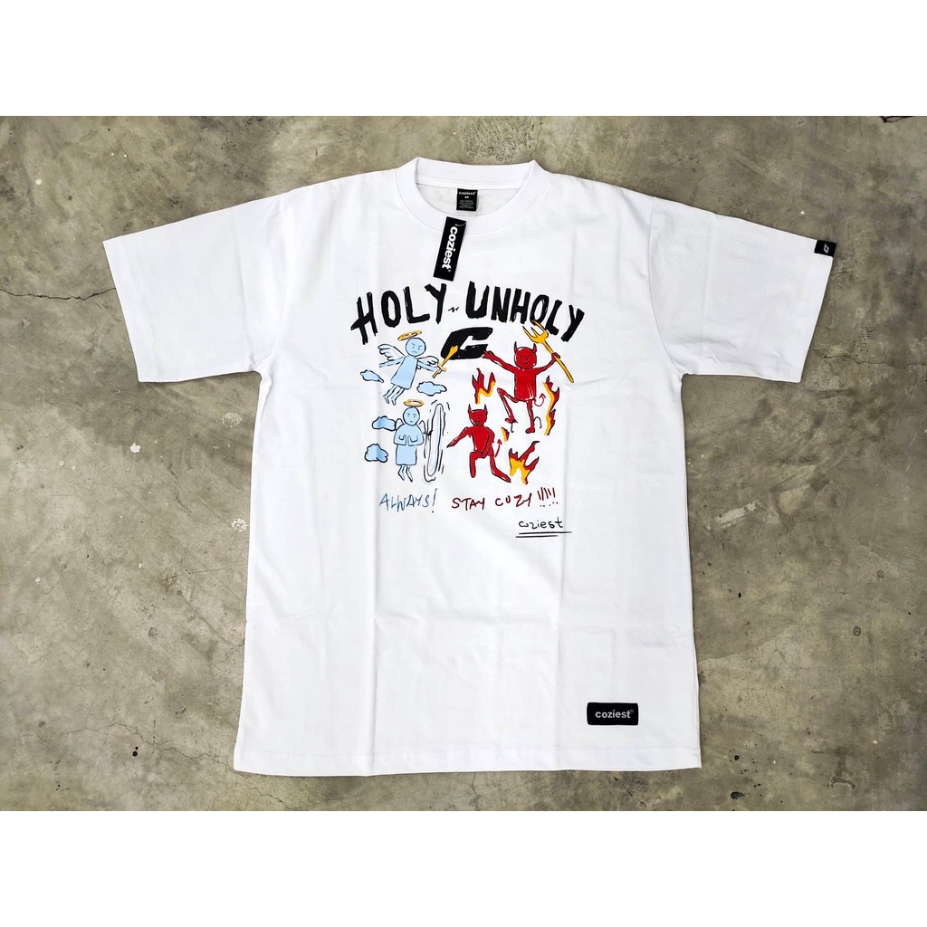 ALL LOCAL BRAND - Coziest "UNHOLY" Men T-Shirt (White) | Shopee Philippines