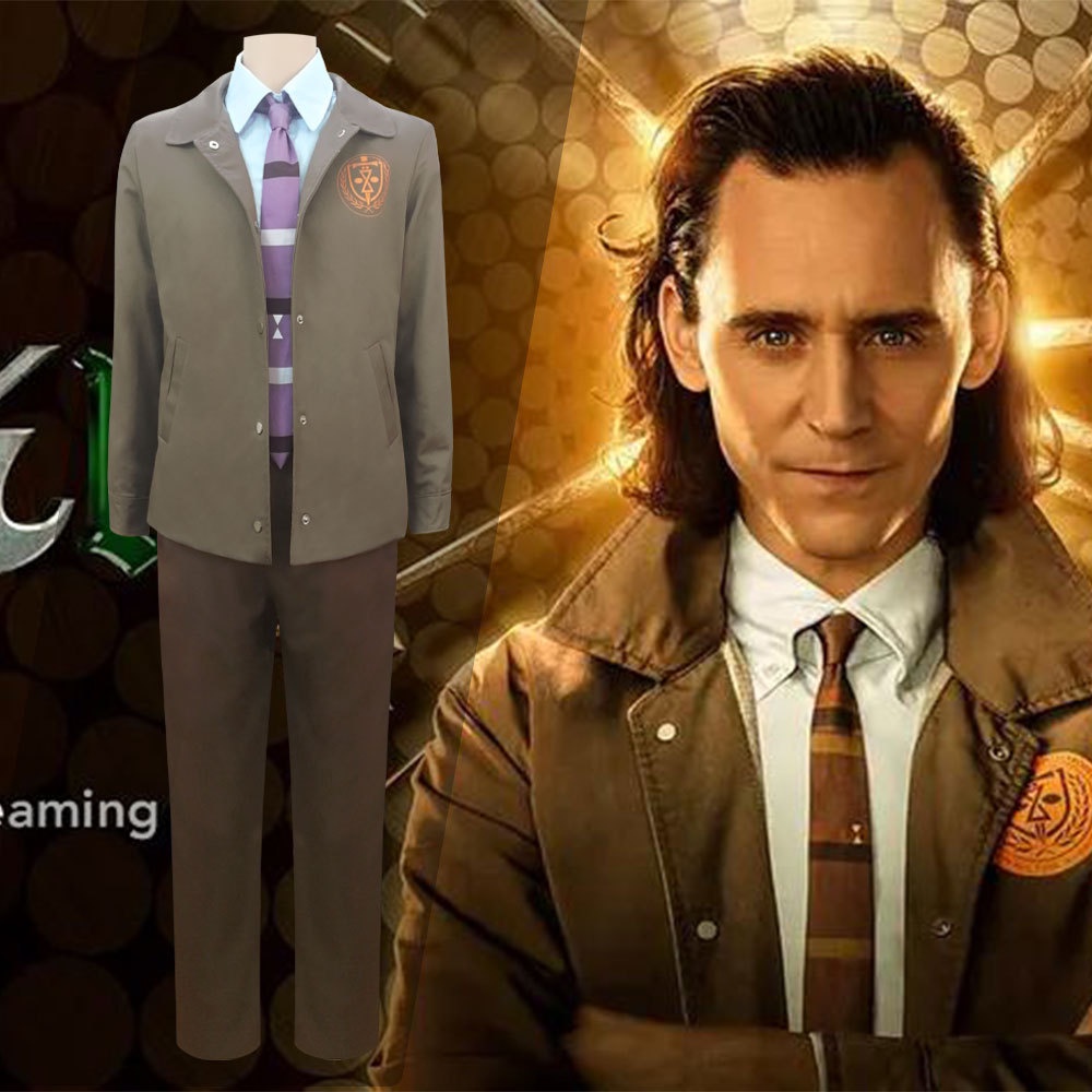 Loki Cosplay Costume Time Variance Authority TVA Uniform God of Evil ...