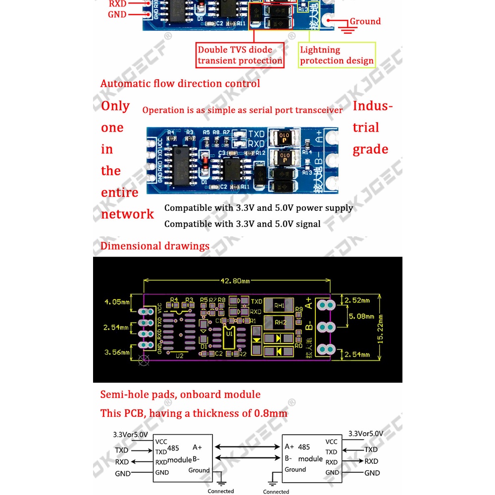 Ttl Turn To Rs485 Module Hardware Automatic Flow Control Module Serial Uart Level Mutual