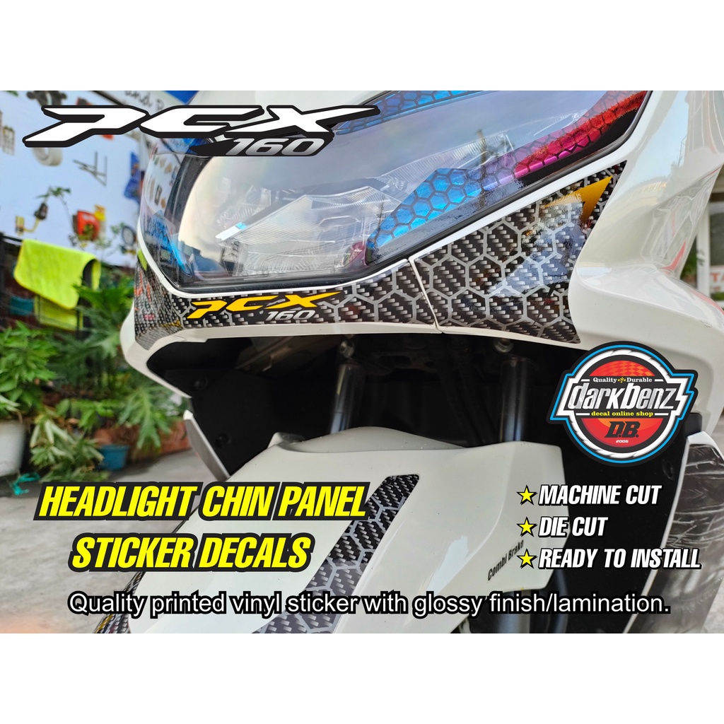 Honda PCX 160 Headlight Front Chin Quality Printed Sticker Decals ...