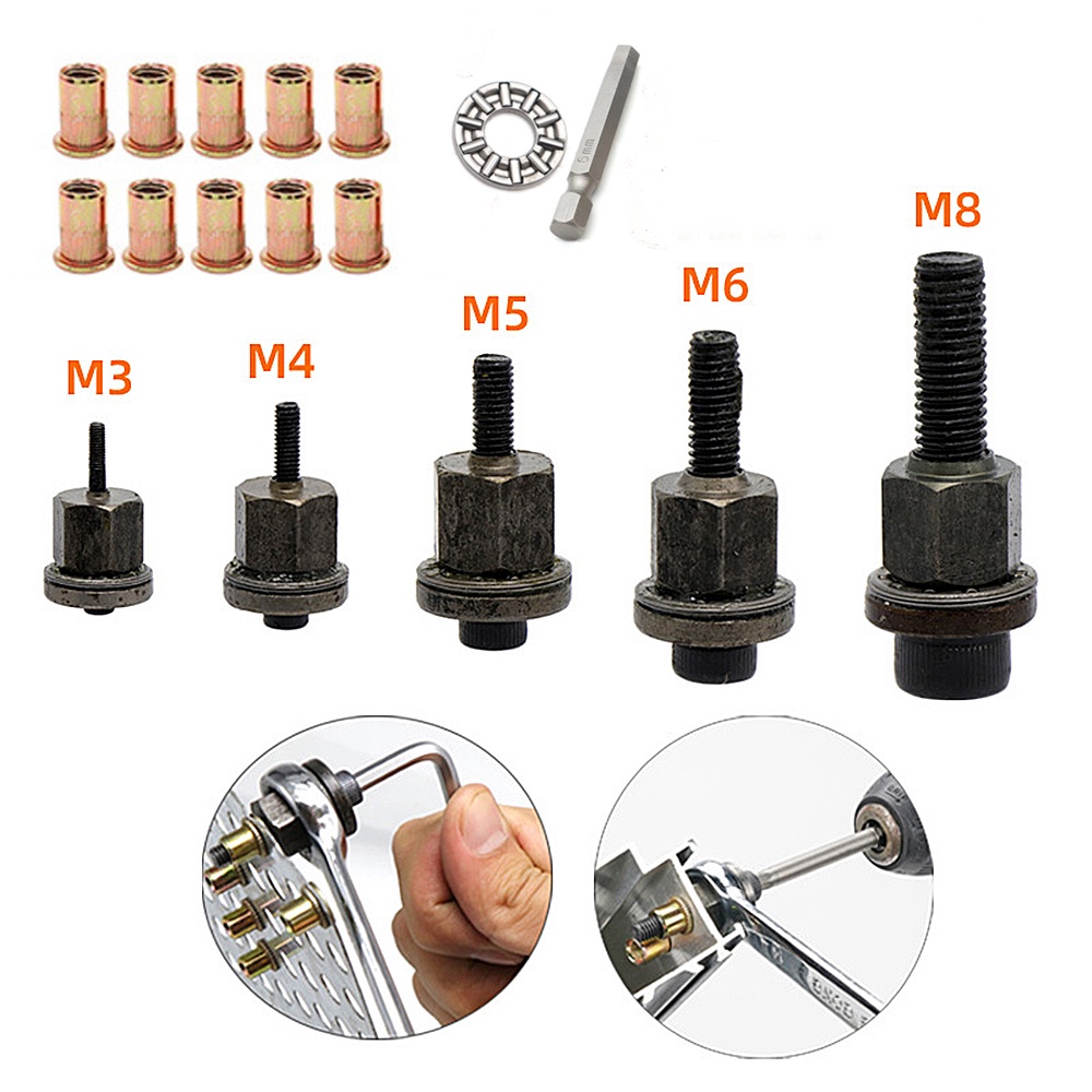 Hand Rivet Nut Gun Head nuts Simple installation Manual Riveter Rivnut ...