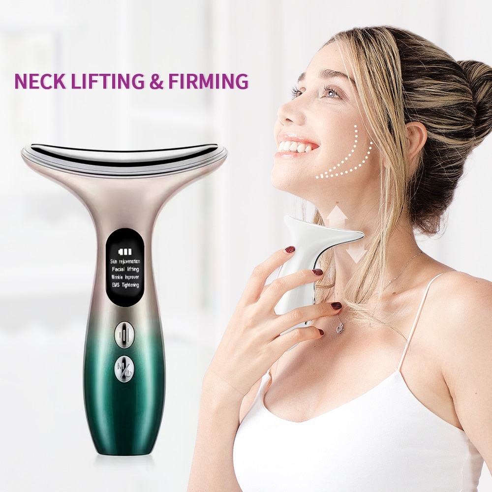 Neck Face Massager EMS Double Chin Wrinkle Remover V Line Chin Lift Up ...