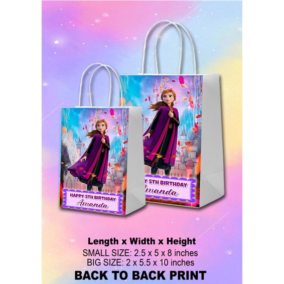 Customized lootbag • 10pcs • frozen anna theme | Shopee Philippines