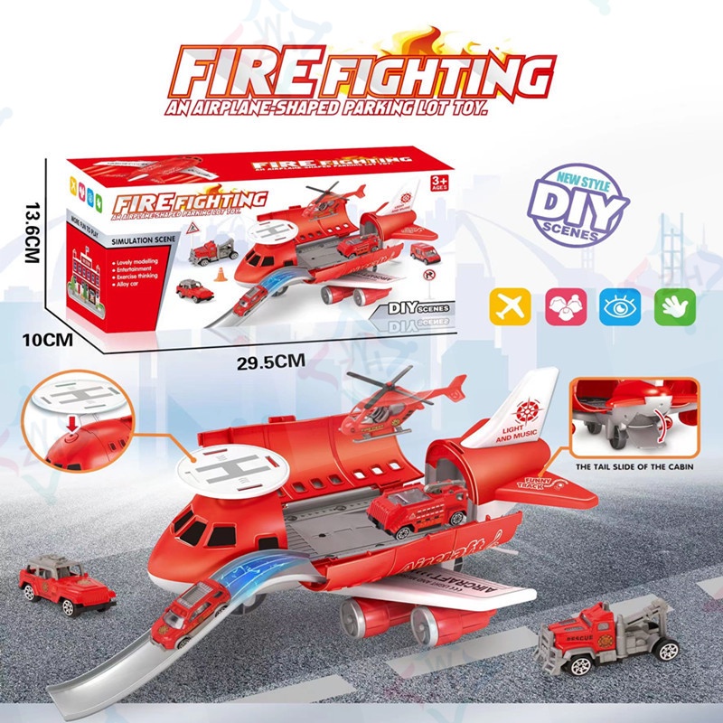 Big Airplane Toys for Kid 4Pcs Cars Vehicle Transport Passenger ...