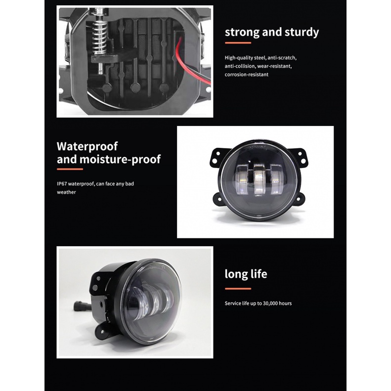 [In stock high quality]4 Inch 3.5Inch LED Fog Lights 60W Amber Yellow ...