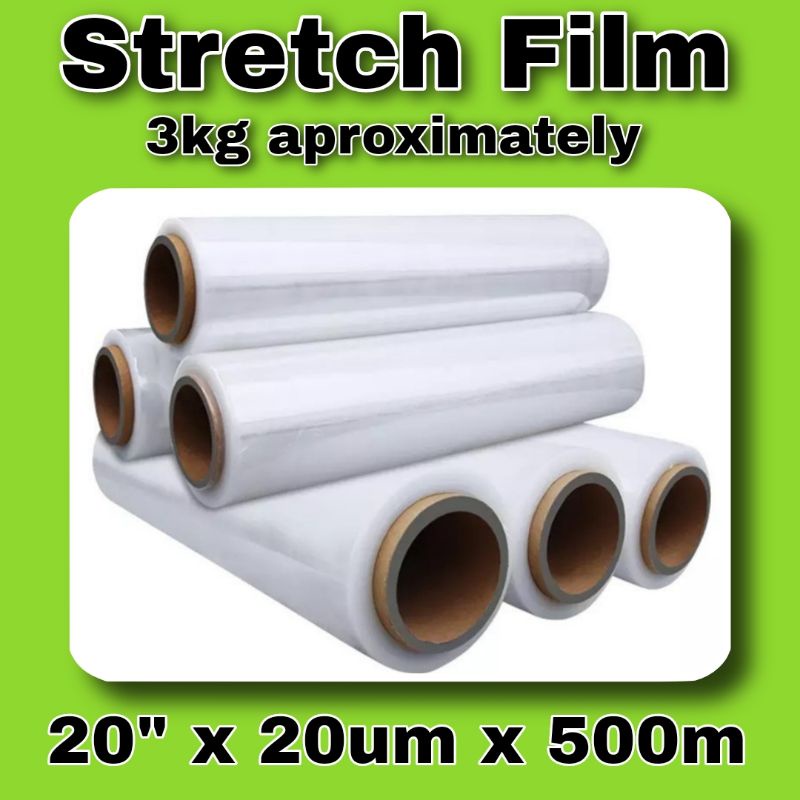 Stretch Film 20" 20 microns x 500 m (3kg approx) Clear / Black | Shopee ...