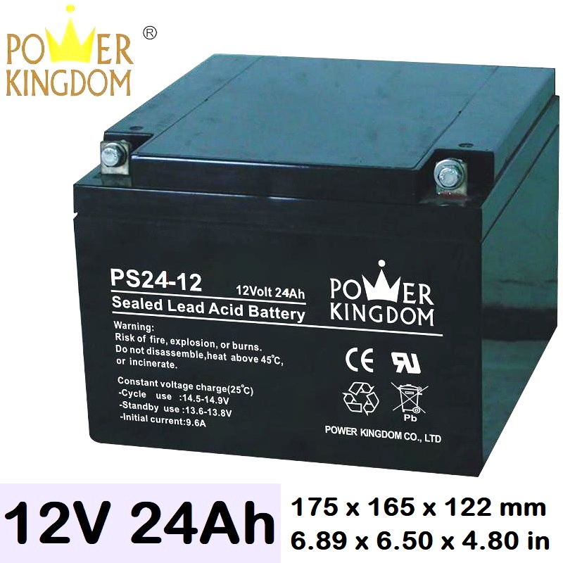 Power Kingdom 12V 24Ah Battery Rechargeable PS24-12 SLA Sealed Lead ...