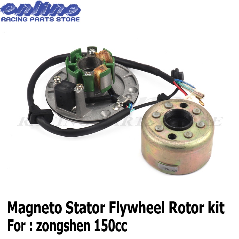 Magneto Stator 2 Pole Coil 4 Wire Flywheel Rotor Kit for ZongShen 150CC ...