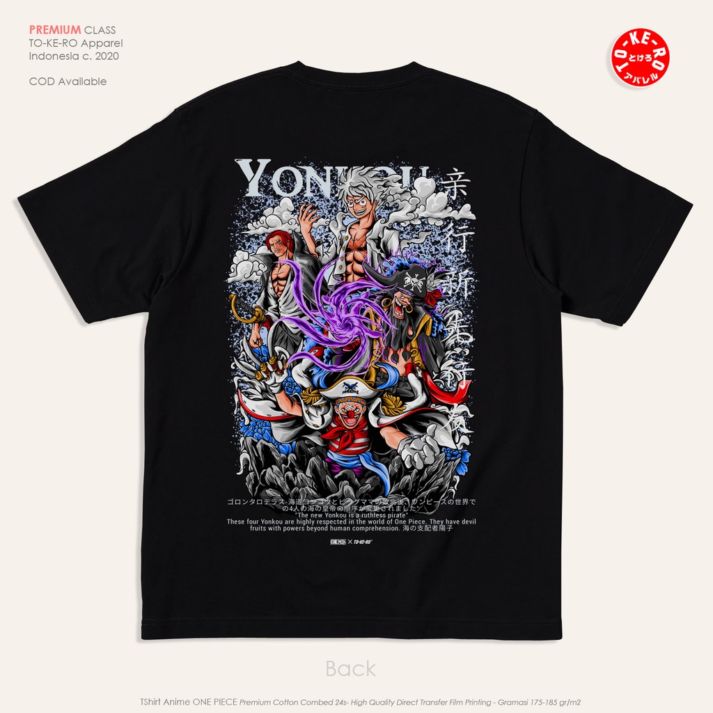 One Piece Anime T-Shirt New Generation YONKO [Black] Ver.002 Full Color ...