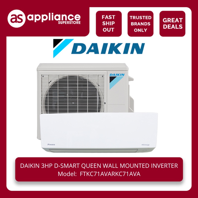 Daikin 3HP D-Smart Queen Wall Mounted Split Type Inverter Aircon ...